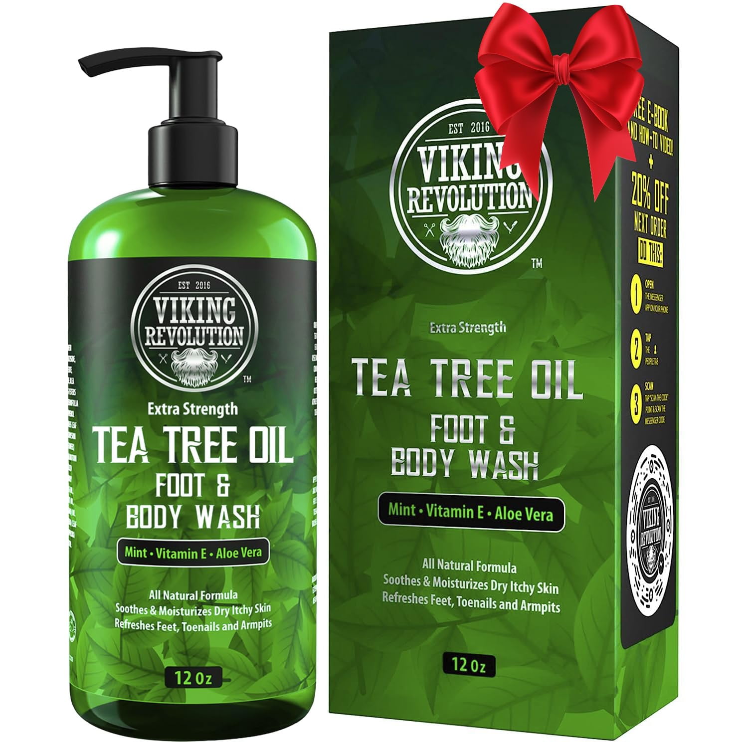 Viking Revolution Tea Tree STF9 Body Wash Soap for Men - Helps Athlete ...