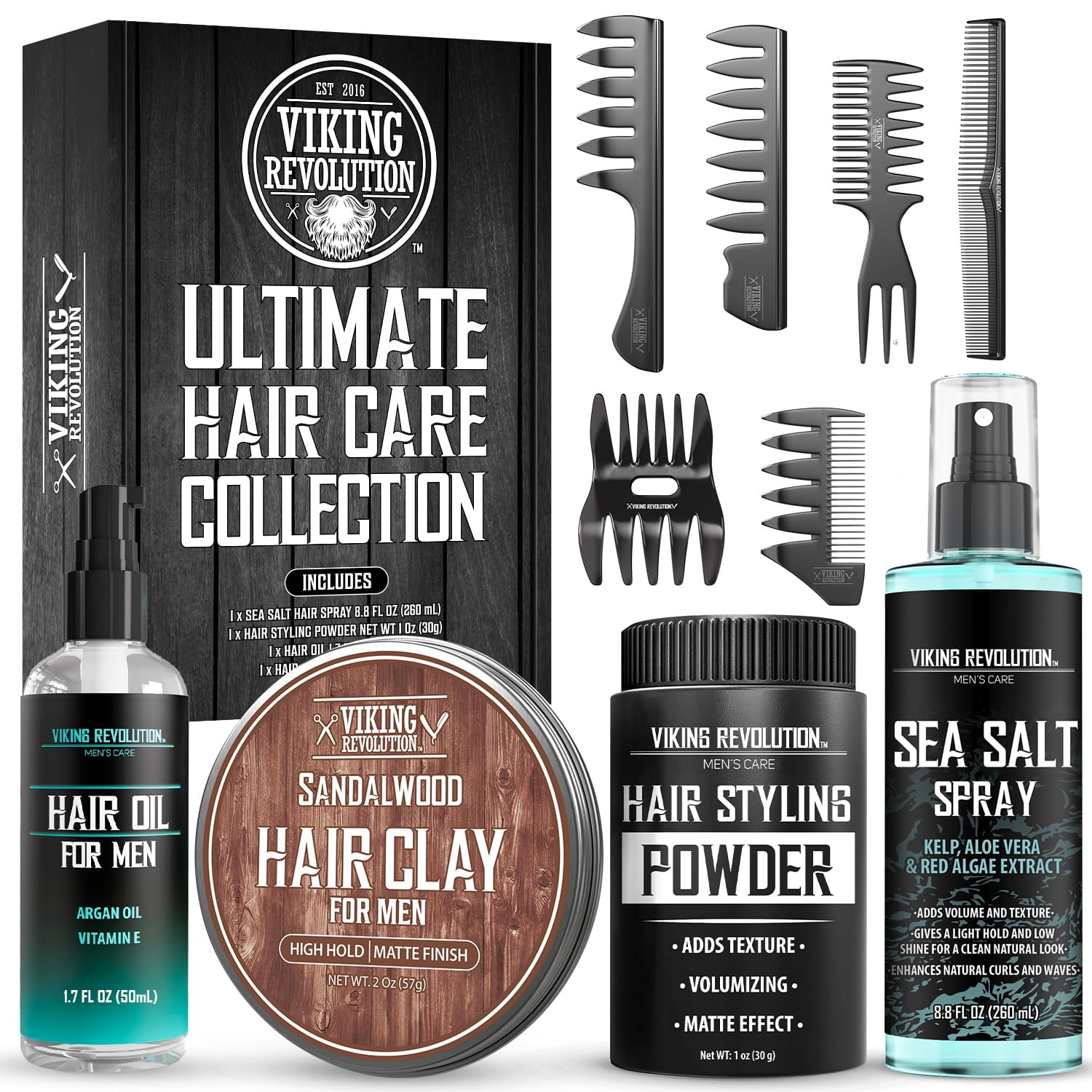 Viking Revolution Ultimate Hair Care Collection - Styling Hair Kit ...