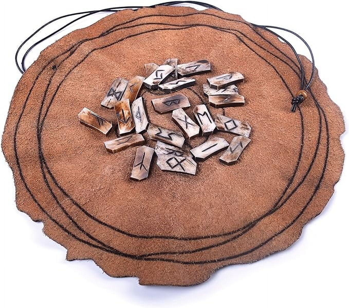 Viking Rune Divination Set With Genuine Bone Elder Futhark Runestone ...