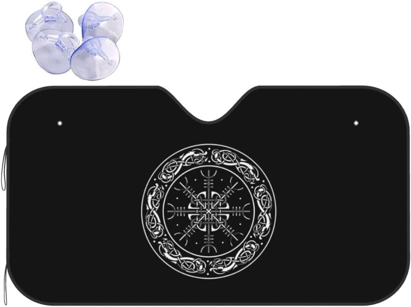 Viking Rune Pattern Car Sun Shade Front Window Sunshade for Most Sedans ...