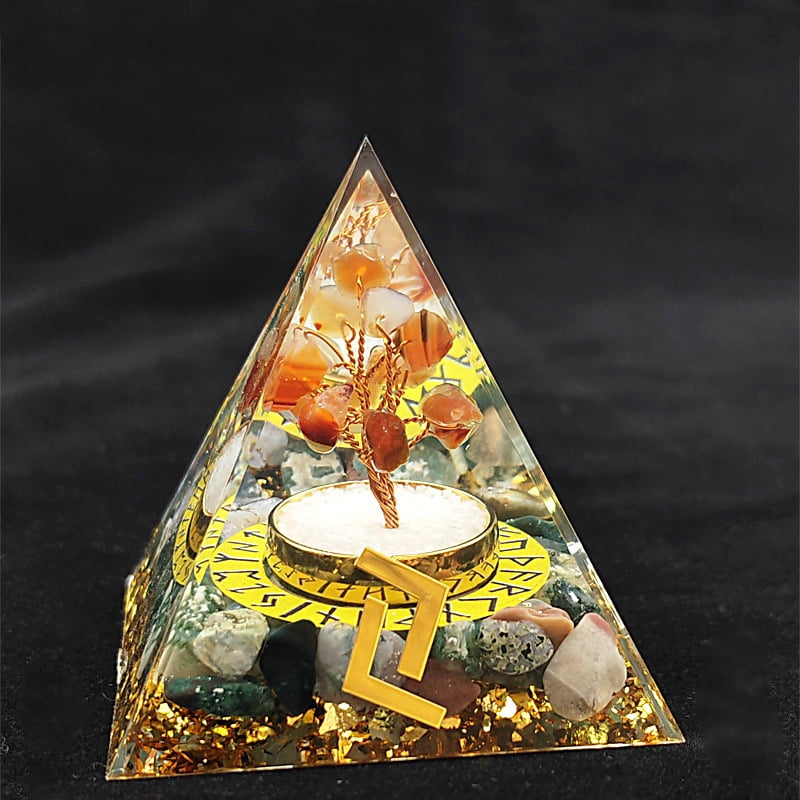 Viking Rune Symbol-Harvest Orgonite Pyramid Resin Display Decorations ...