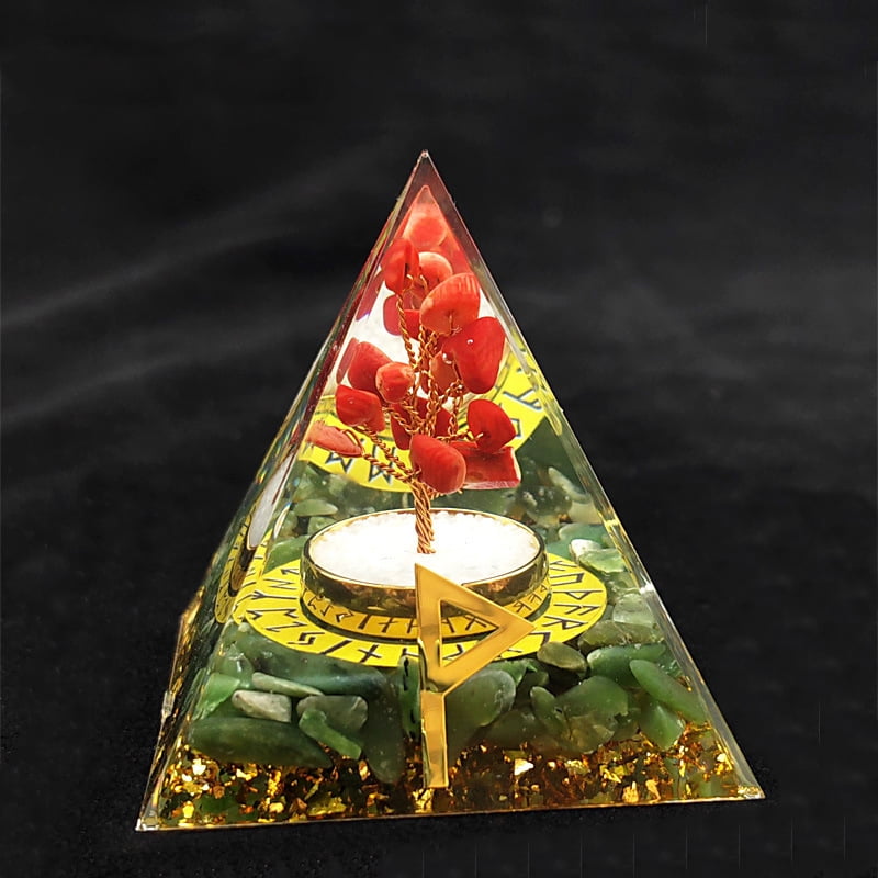 Viking Rune Symbol-Joy Orgonite Pyramid Resin Display Decorations with ...