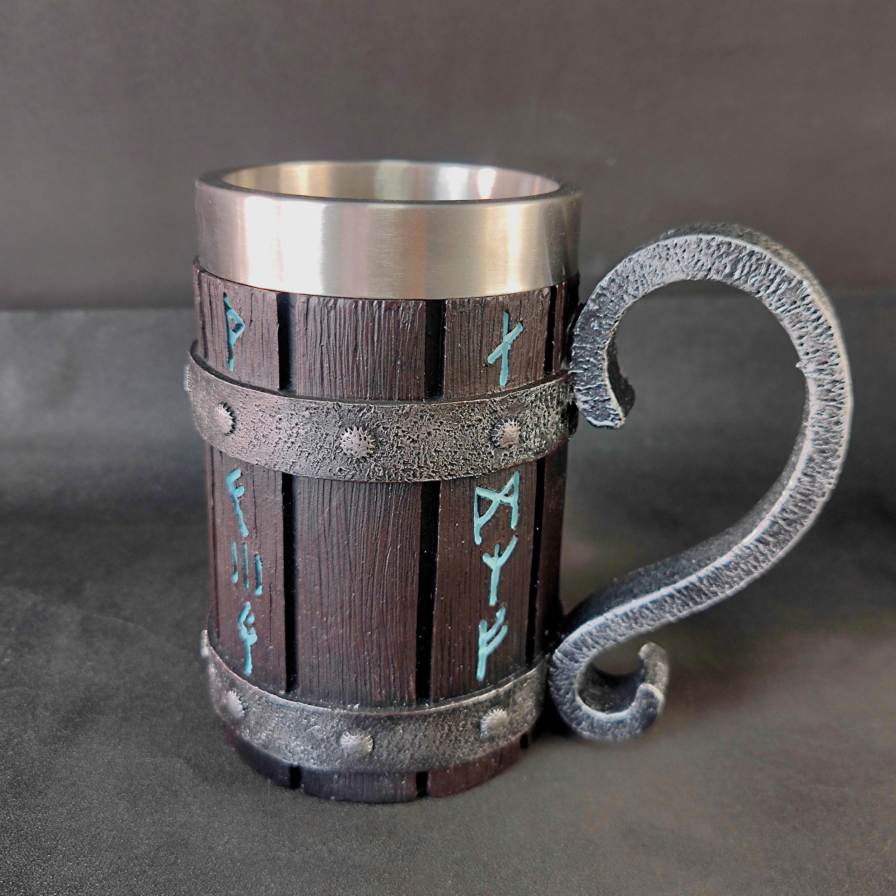 Viking Cup Medieval Norse Viking Runes Oak Barrel Beer Mug With ...