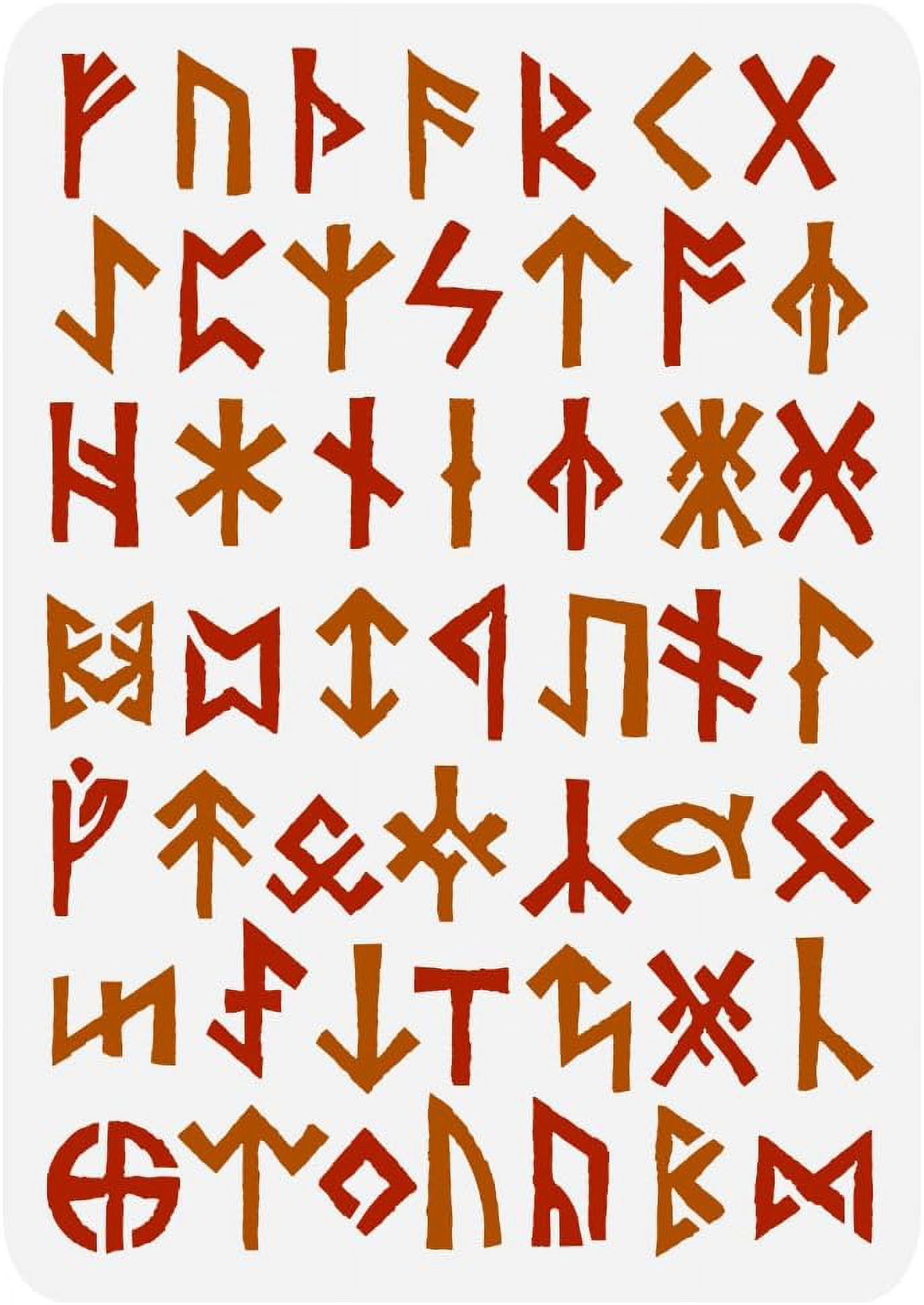 Viking Runes Painting Stencil 8.3x11.7inch Reusable Ancient Alphabet ...