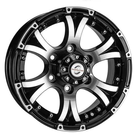 "Taskmaster Viking Series Aluminum Trailer Rim, Gloss Black, 15"" x 6 ...