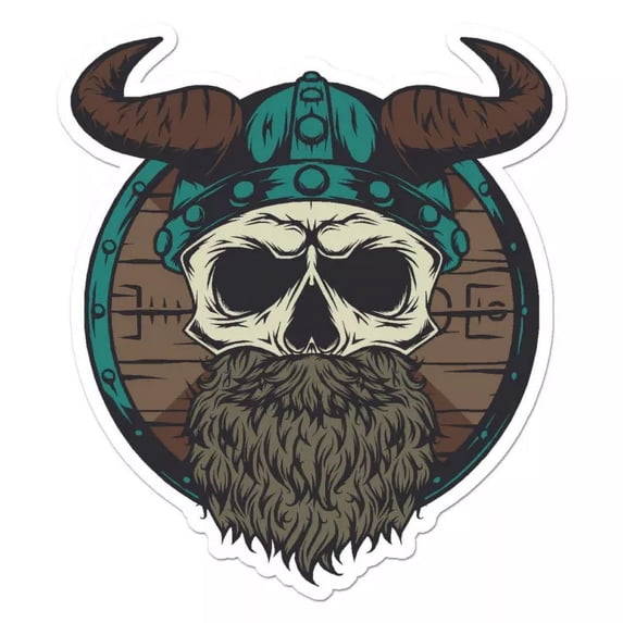 Viking Shield Skull Sticker Phone Decal Water Bottle Stickers Car ...