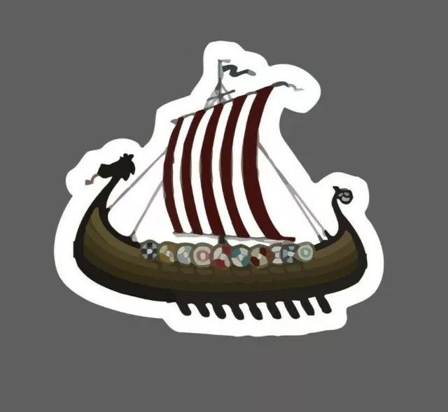 Viking Ship Sticker Battle Waterproof Sticker Phone Decal Water Bottle ...
