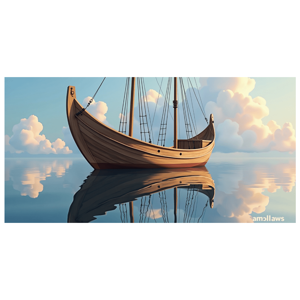 Viking Ship Themed Background Banner, Maritime Element Decorations ...