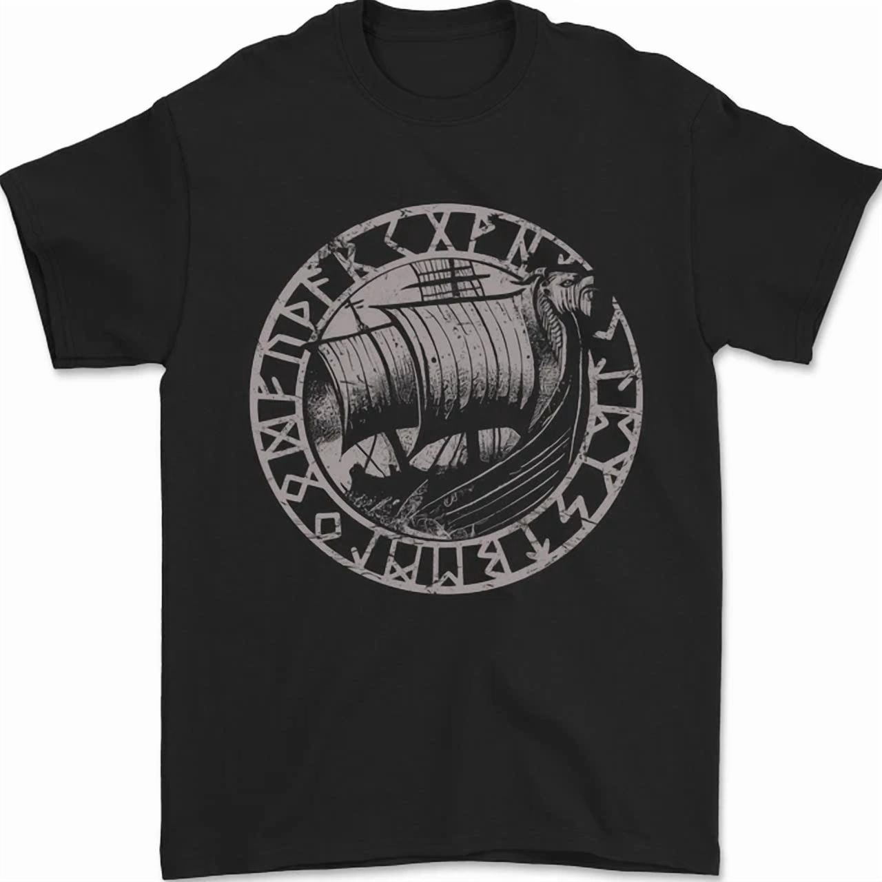 Viking Ship With Norse Text Mens T-Shirt - Walmart.com