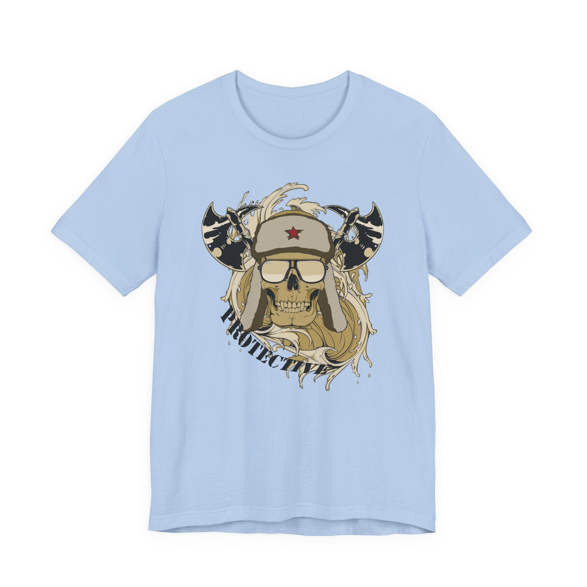 Viking Skull Graphic with Horned Helmet T-Shirt Captain Design Tee Art ...