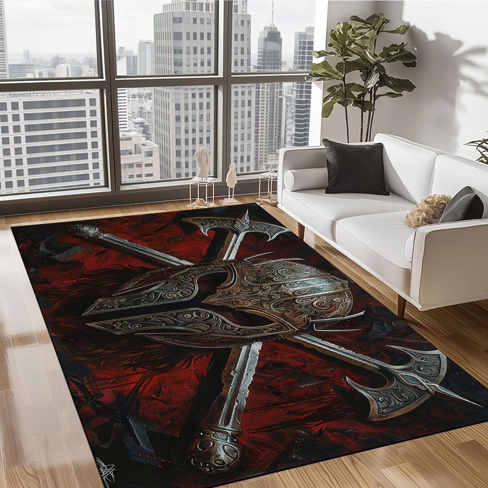 Viking Skull Rug, Norse Mythology Inspired Home Decoration, Viking Rug ...