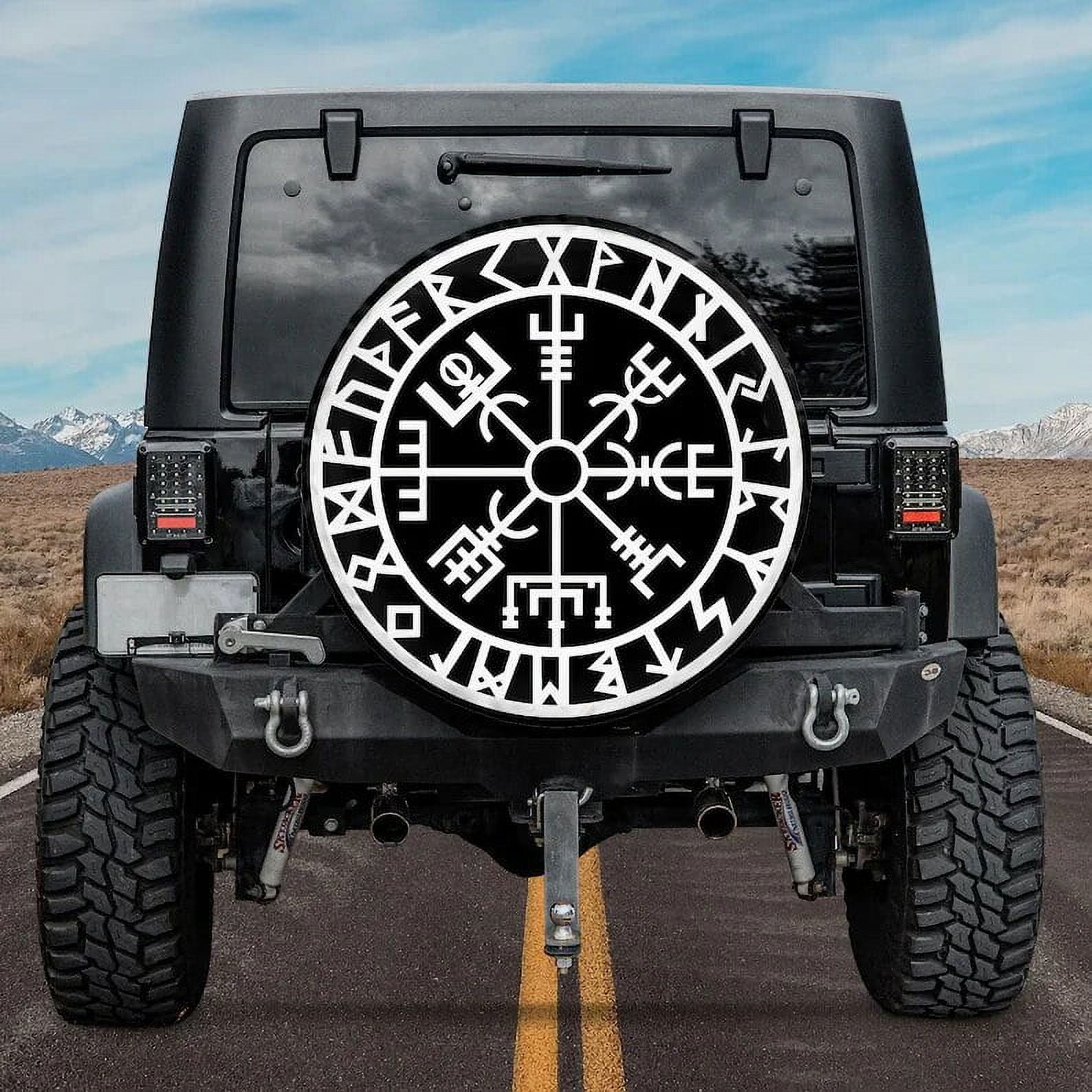 Viking Symbol Nordic Compass Trendy Tire Cover Camping Truck Tire Cover ...