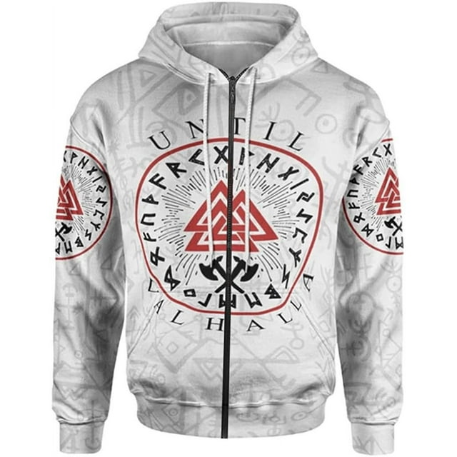 Viking Unisex Valknut Hoodie, Norse Mythology 3D Printed Rune Tattoo Celtic Knot Tomahawk ...