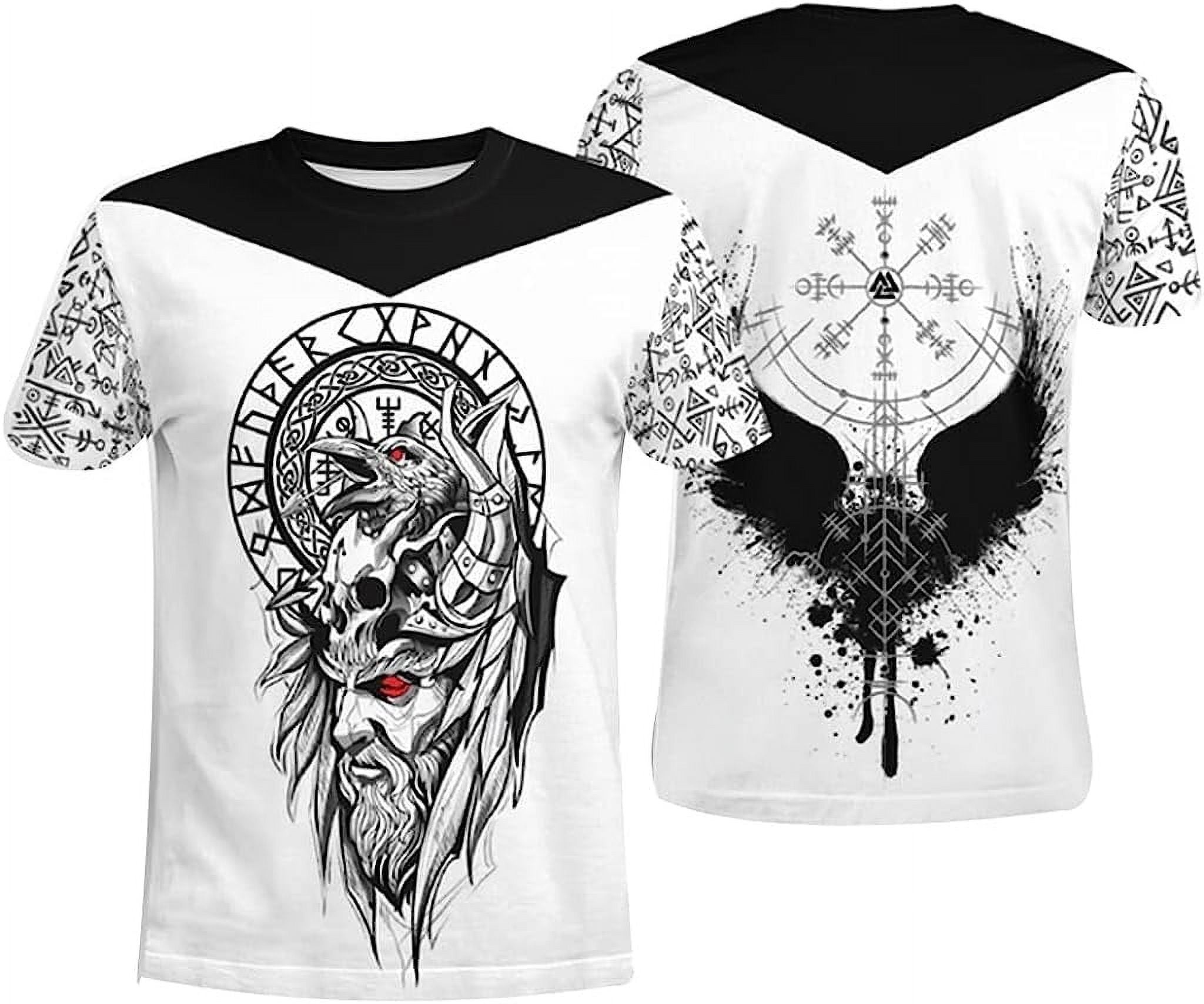 Viking Unisex Vegvisir Hoodie Norse Mythology 3D Printed Odin Rune Valknut Harajuku - Walmart.com