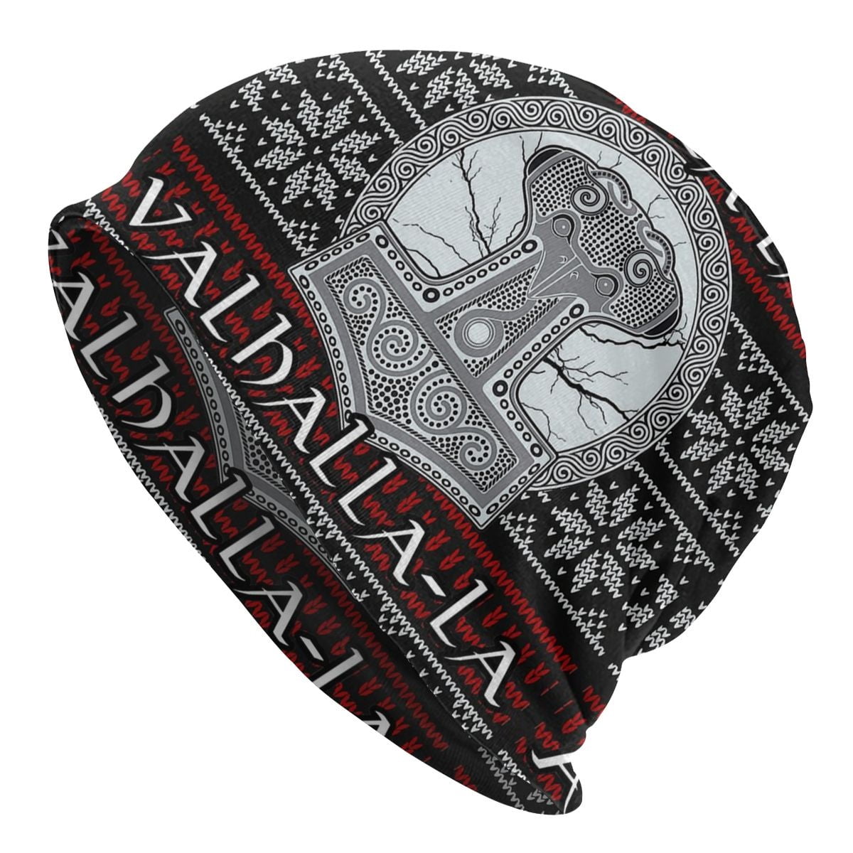 Viking Valknut Symbol Thor's Hammer Pattern Unisex Hat Winter Hiking ...