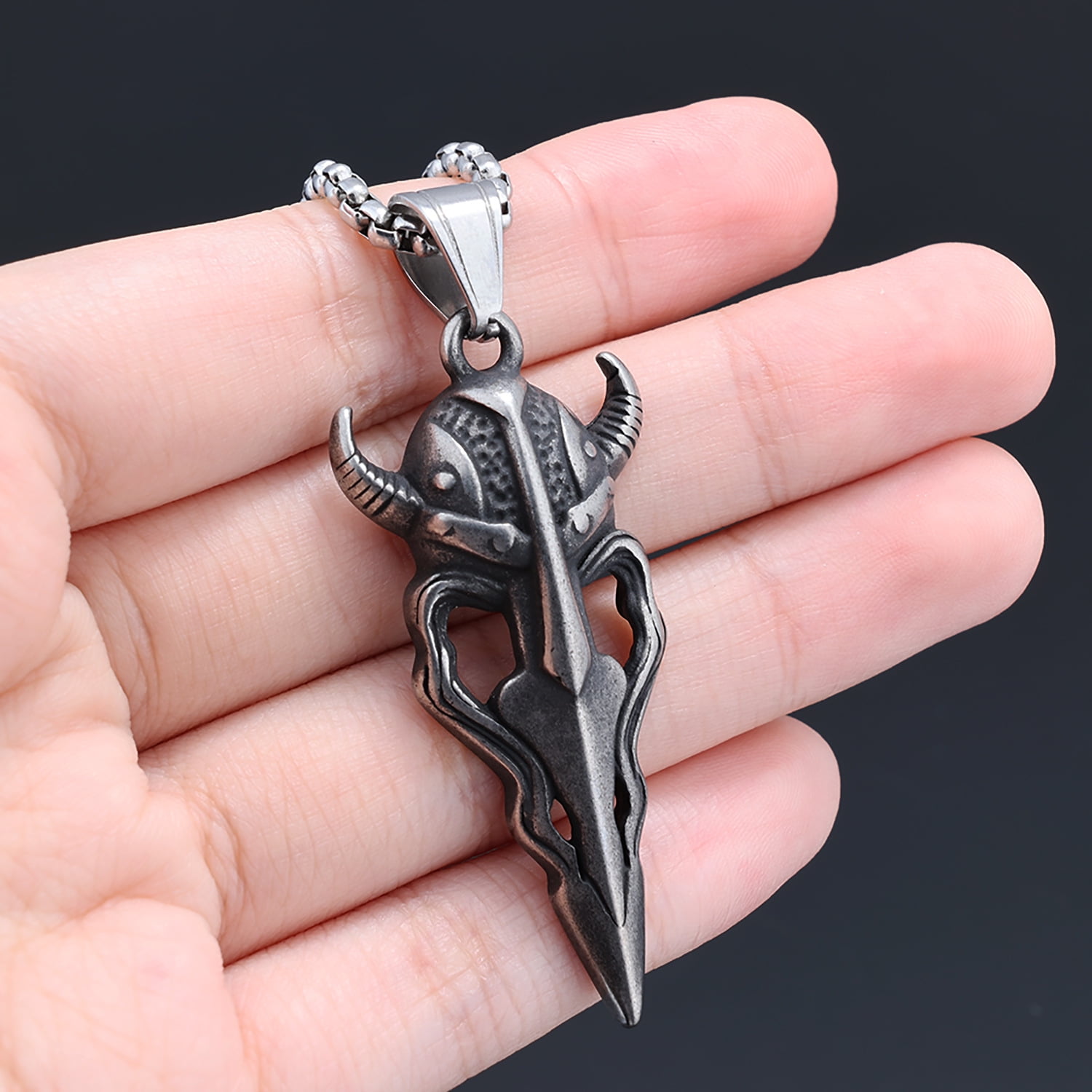 Viking Variety Weapons Men Pendant Necklace 14K White Gold Nordic Myth ...