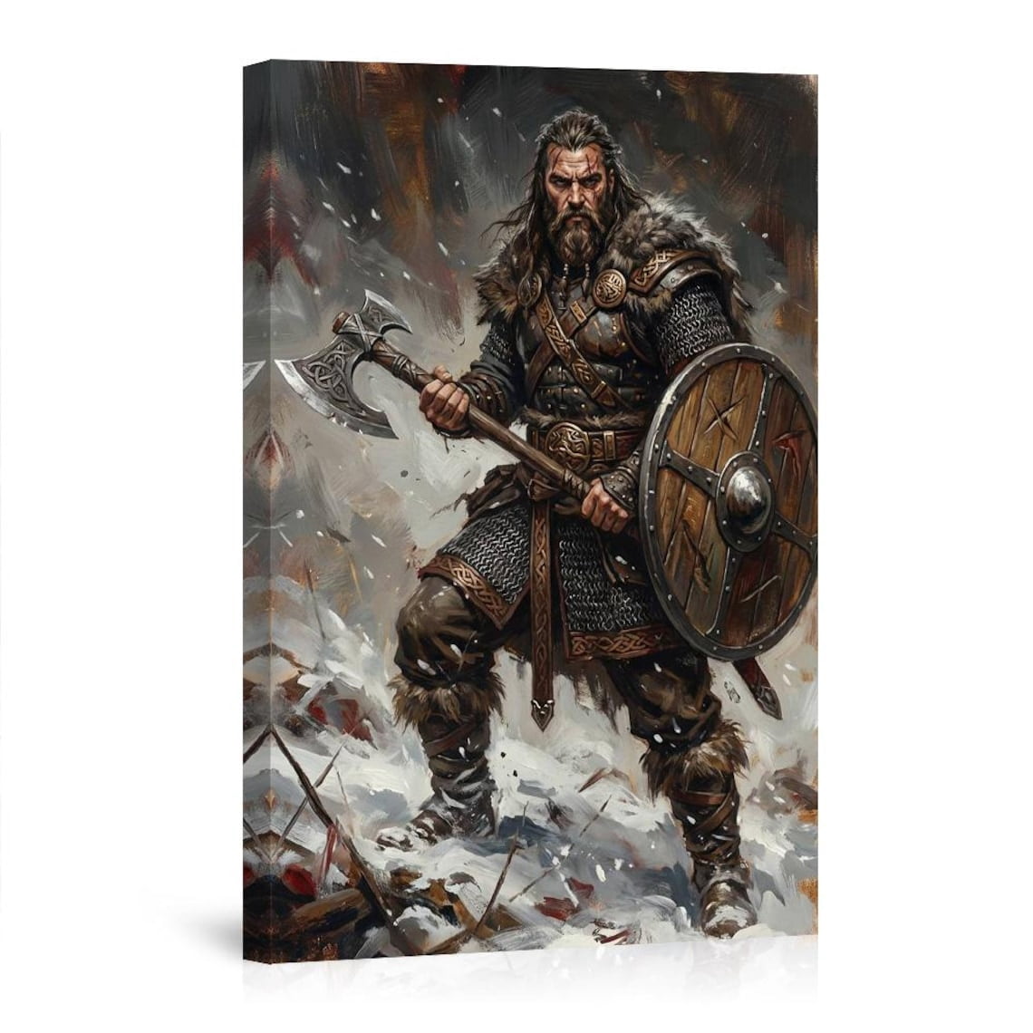 Viking Warrior Medieval Norse Battle Scene Canvas - Walmart.com