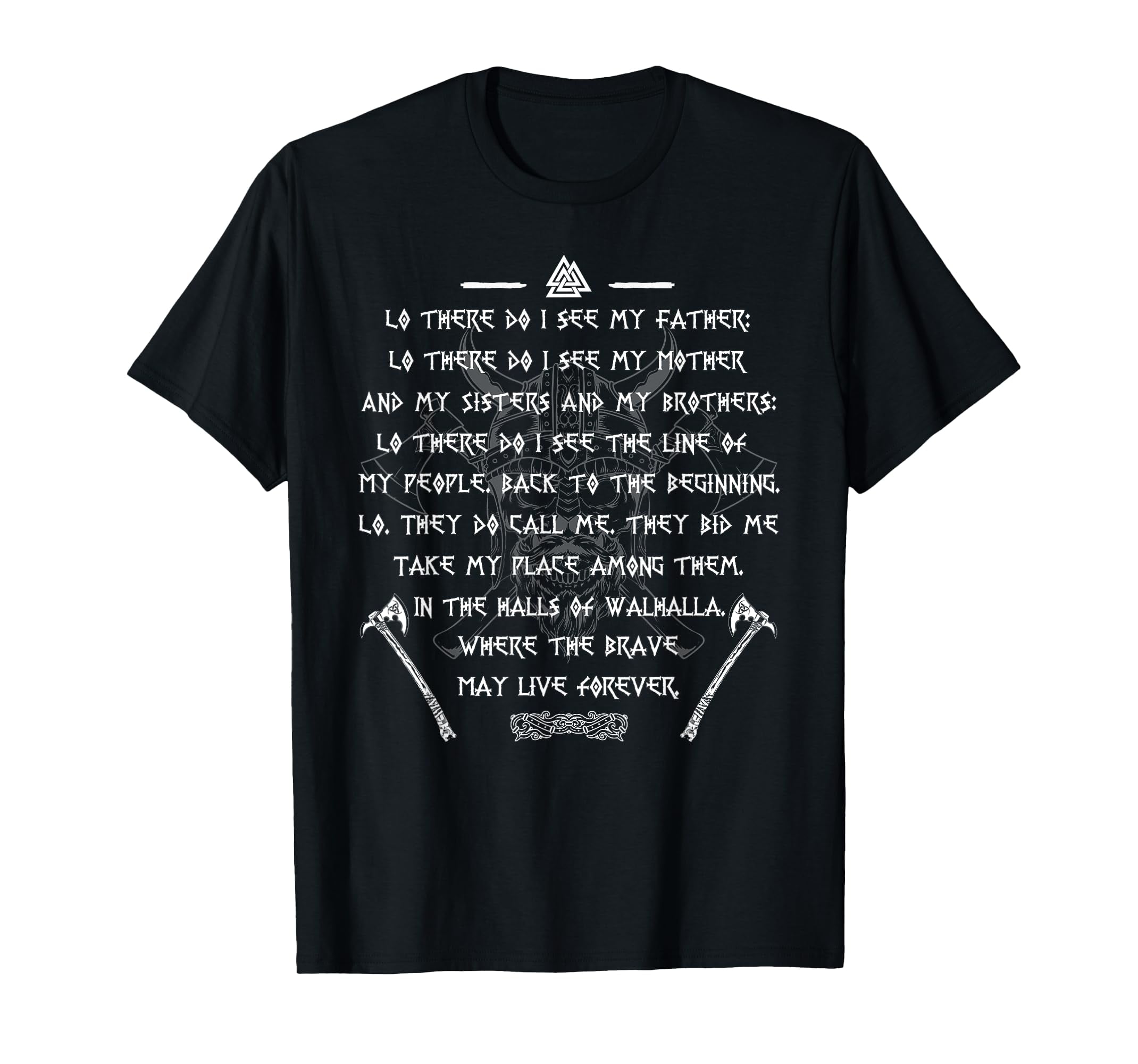 Viking Warrior Norse Odin Axes Valhalla Prayer Before Battle T-Shirt-S ...