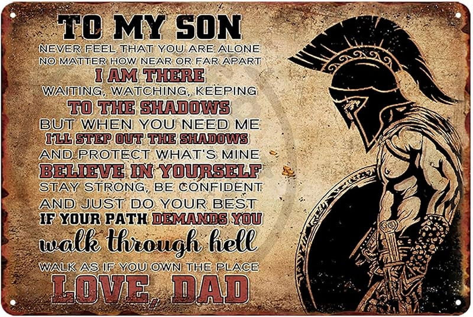 Viking Warrior Wall Art To My Son Metal Tin Sign Viking Wall Decor ...