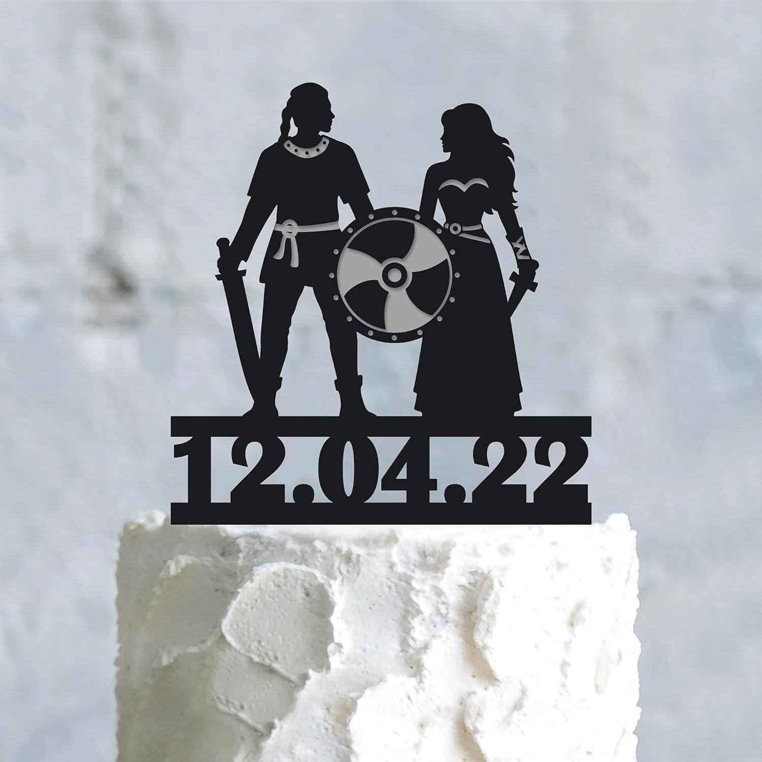 Viking Wedding Cake Topper, Acrylic or Wood, 16 Colors, 5'-8' Wide ...