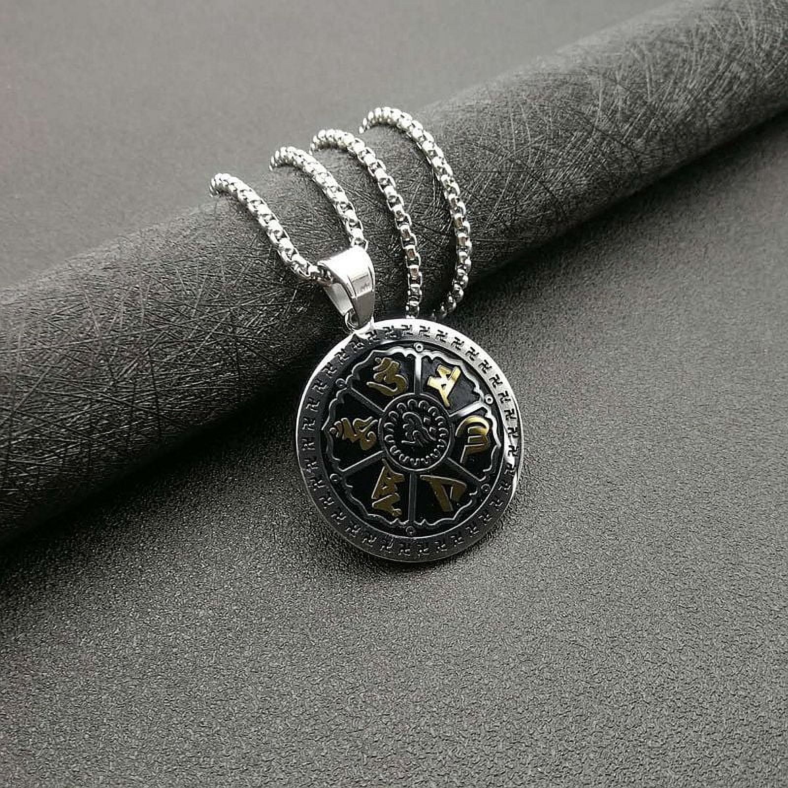 Viking Witch Celtic Knot Pendant 14K Yellow Gold Necklace Men Chain ...
