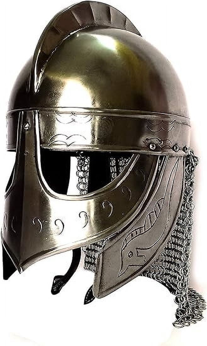 Viking Wolf Armor Helmet Silver Finish | Medieval Helmets Metal Knight ...