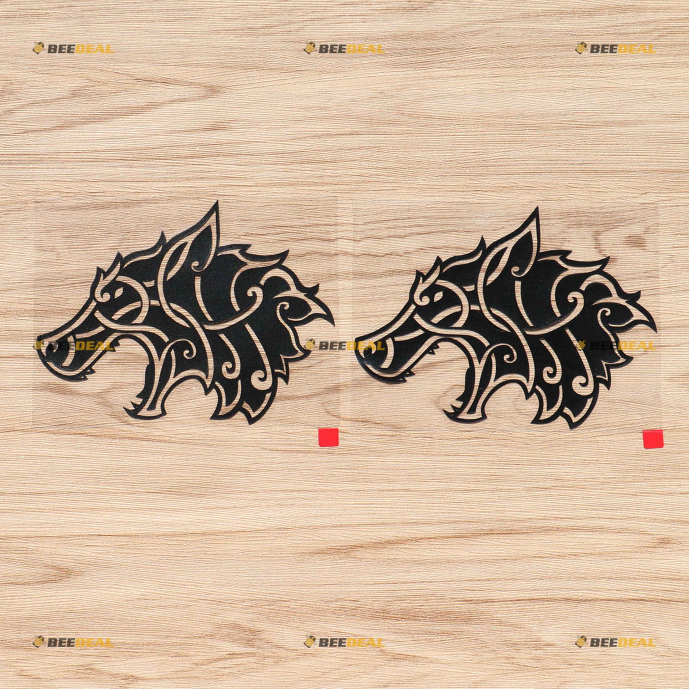 Viking Wolf Head Norse Decal Sticker Vinyl - 2 Pack Black, 6 Inches ...