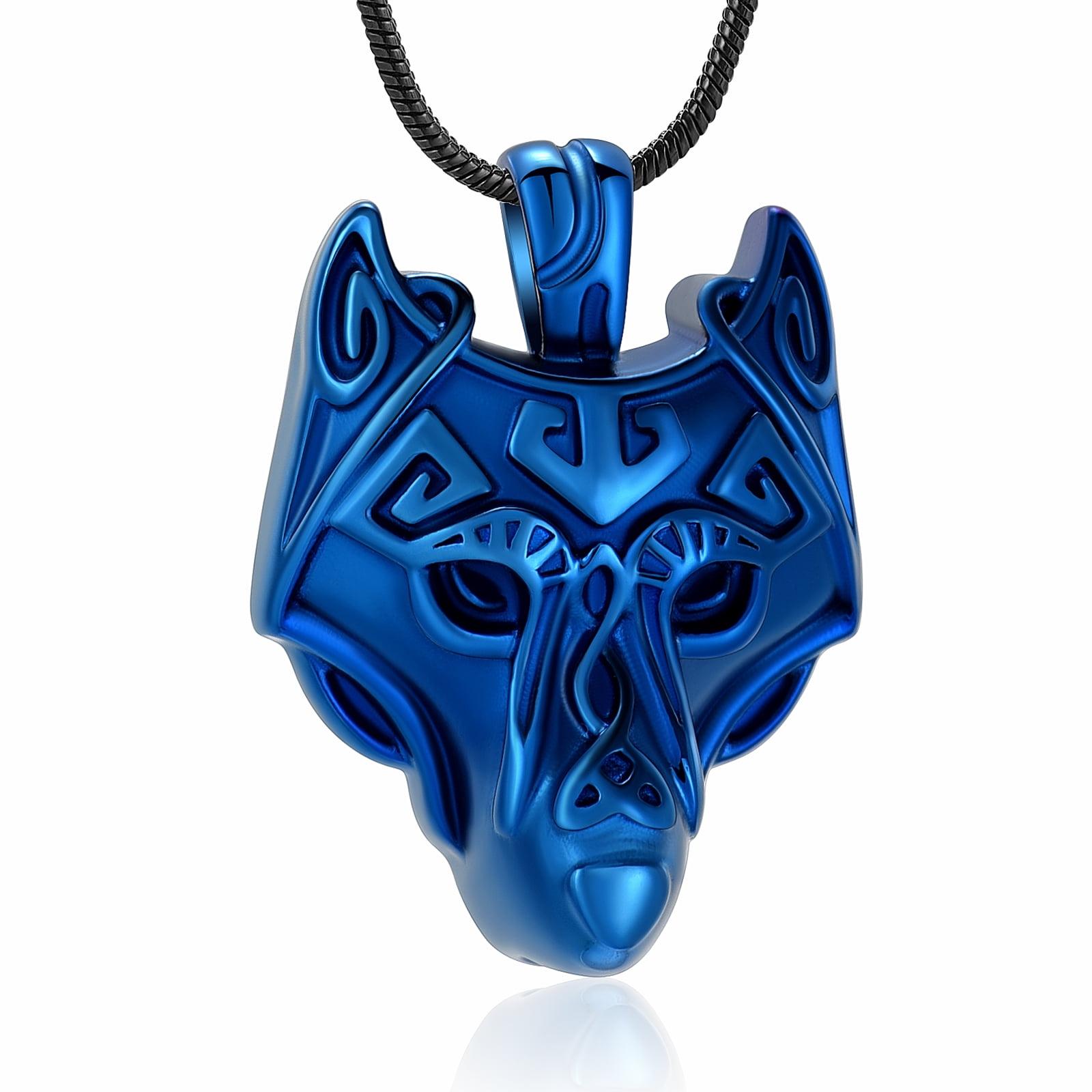 Viking Wolf Head Urn Necklace for Ashes for Men Cremation Jewelry ...
