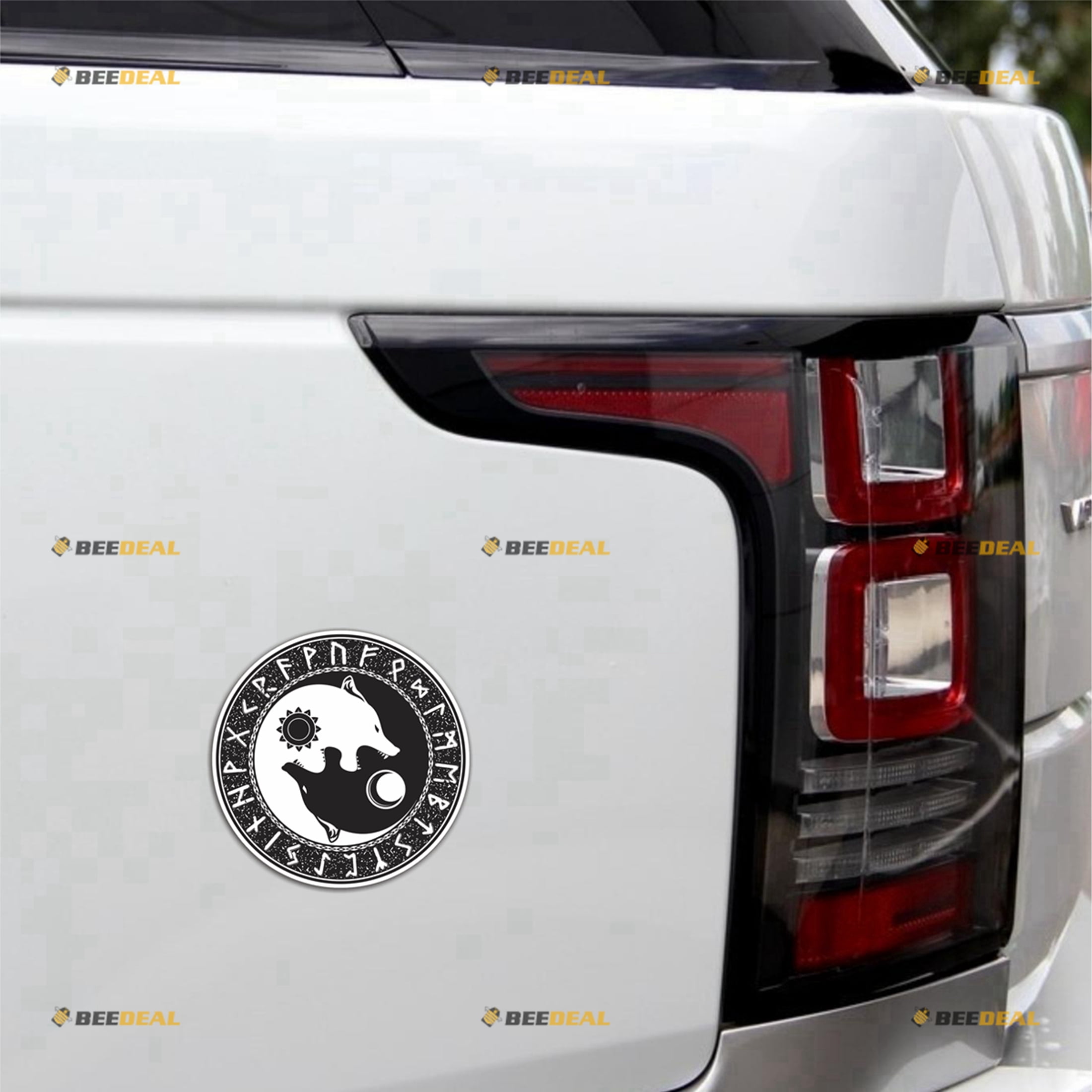 Viking Wolf Wolves Sun Moon Yin Yang Norse Odin Car Magnet Magnetic ...
