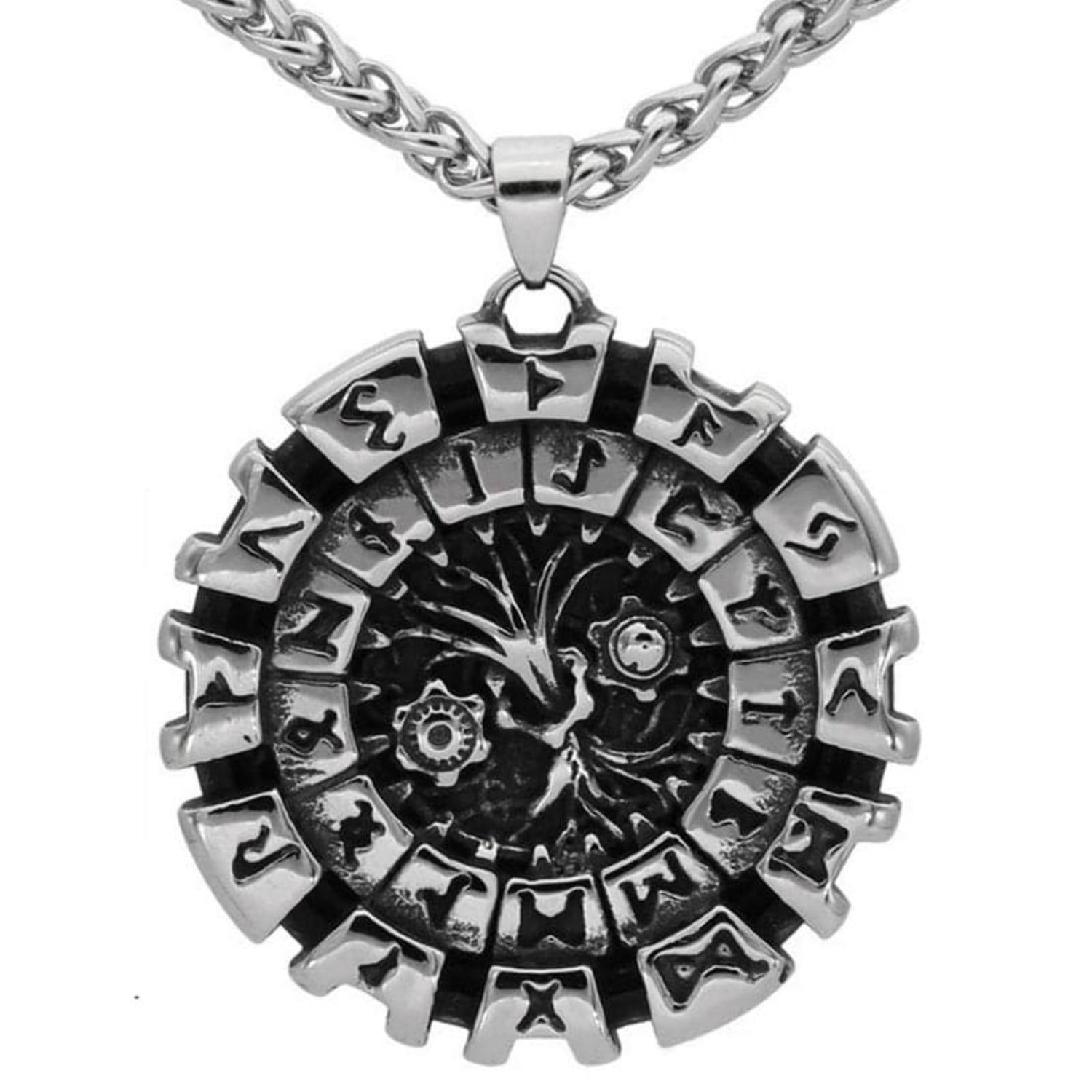 Viking Yggdrasil Circle of Life Necklace Stainless Steel Norse Tree ...