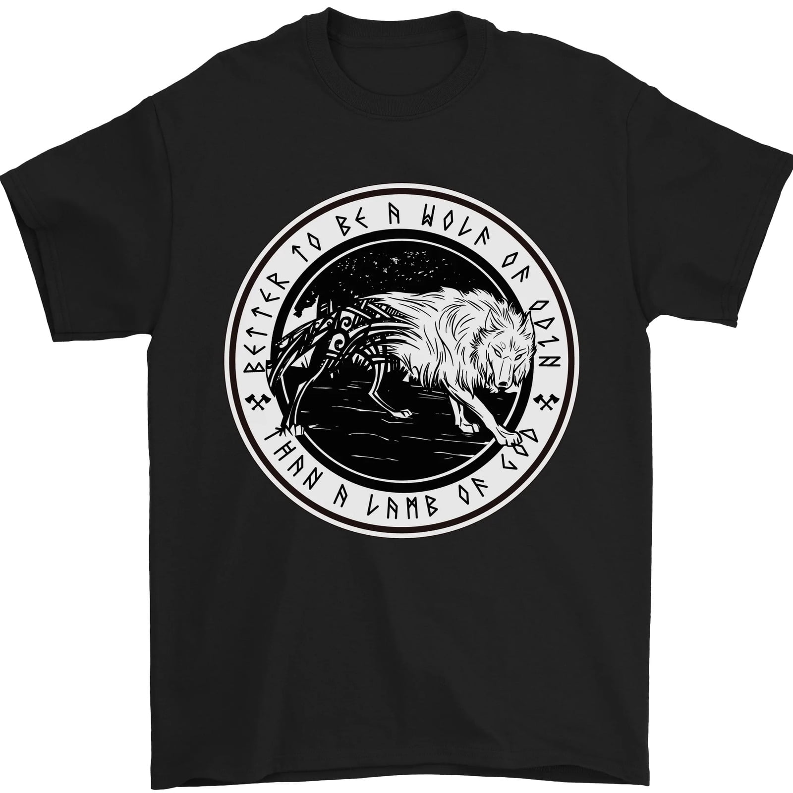 Viking a Wolf of Odin Than a Lamb of God Mens T-Shirt 100% Cotton ...