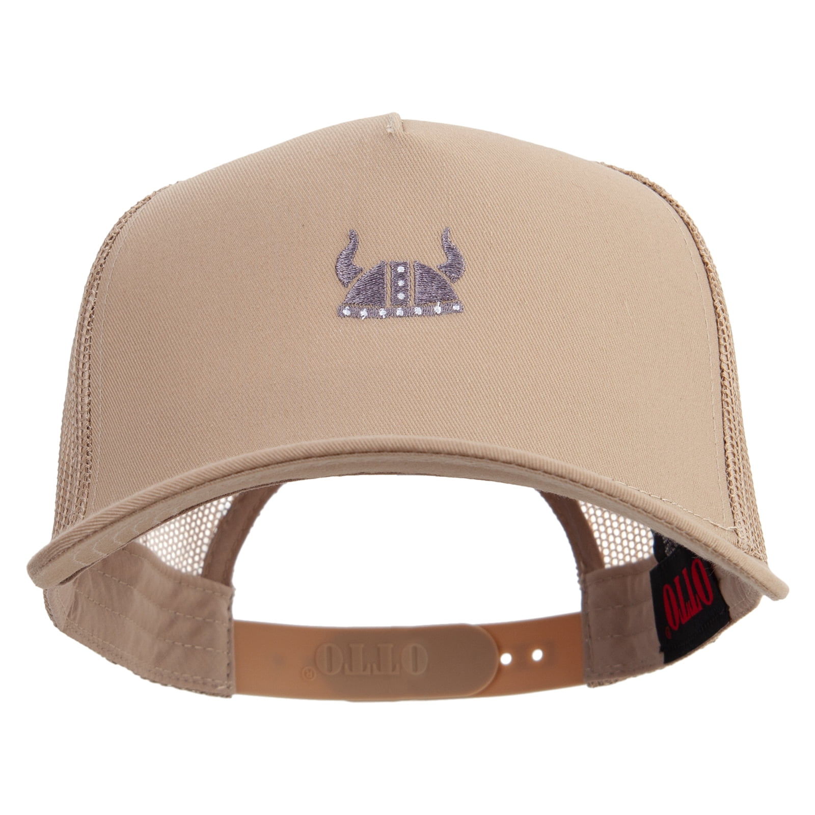 Viking helmet Logo Embroidered Twill 5 panel Mesh Back Cap - Khaki OSFM ...