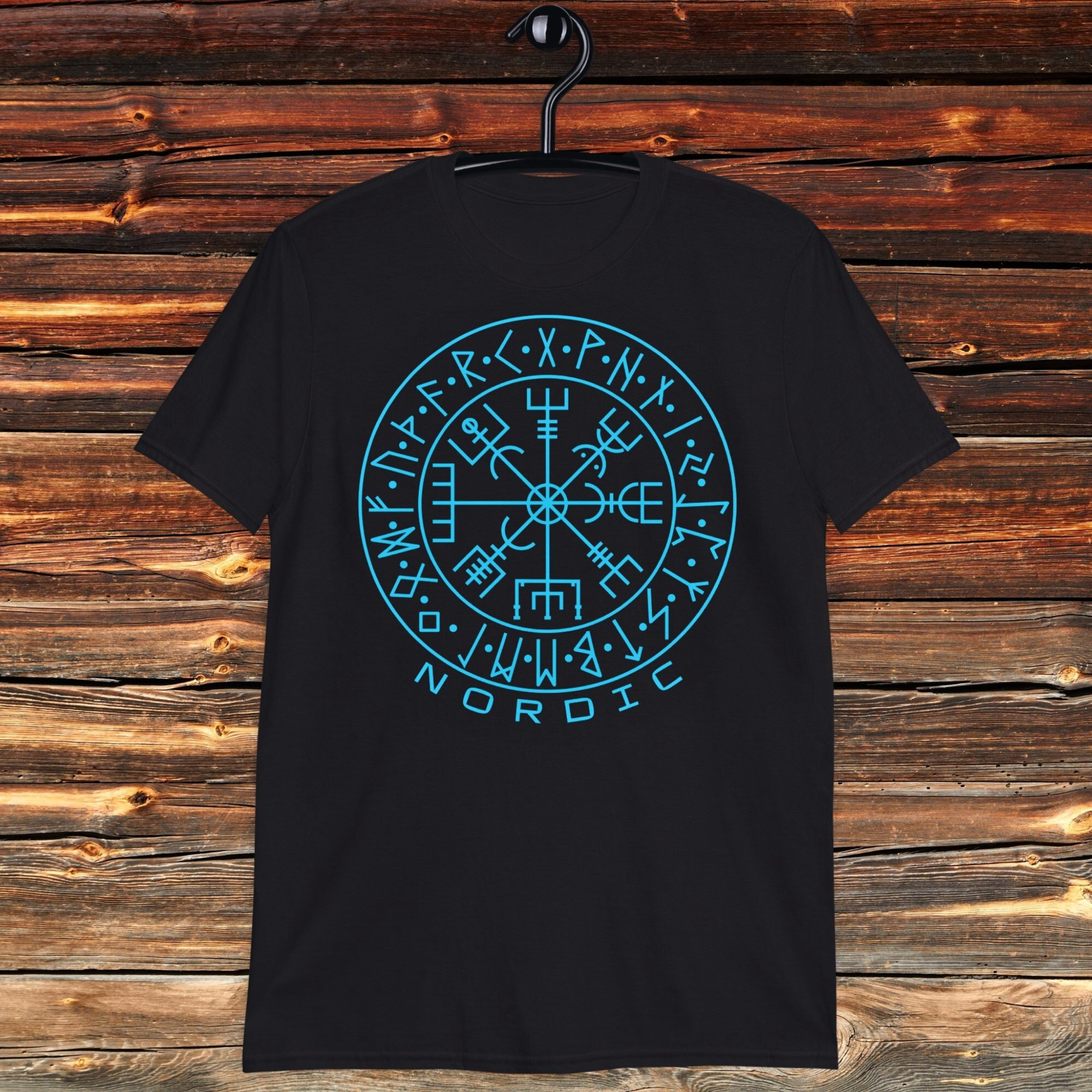 Viking unisex t-shirt with Nordic runic symbols. Spiritual connection ...