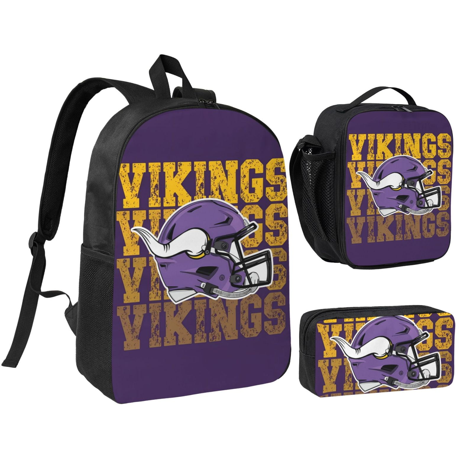 Vikings 17in Casual Backpack Cold and warm lunch tote Bag Small storage ...