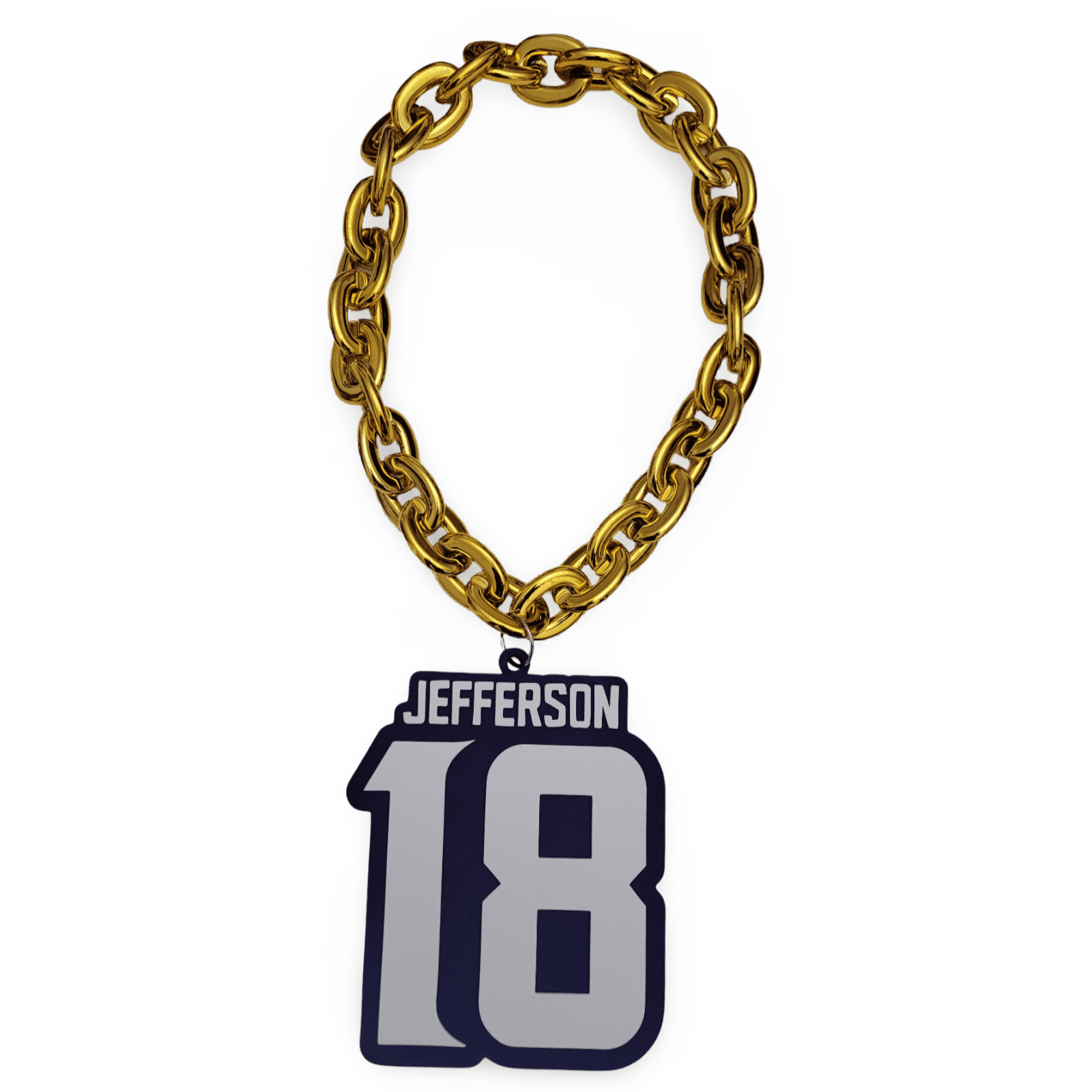 Vikings #18 Justin Jefferson Big Player Chain Necklace – Minnesota 8x6 ...