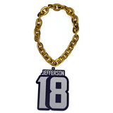 Vikings #18 Justin Jefferson Big Player Chain Necklace – Minnesota 8x6 ...