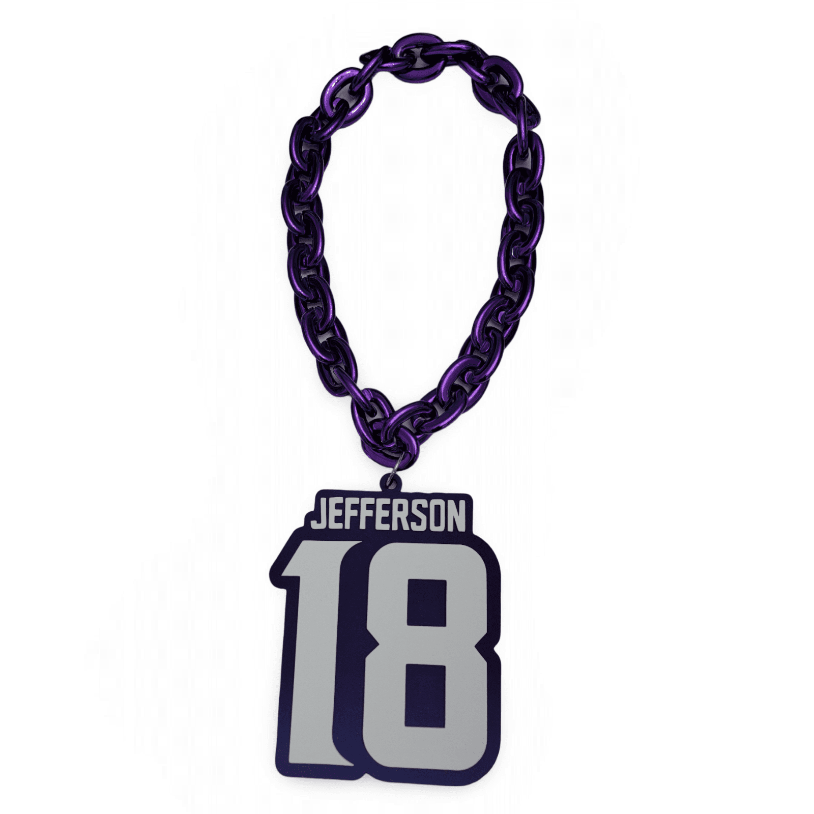 Vikings #18 Justin Jefferson Big Player Chain Necklace – Minnesota 8x6 ...