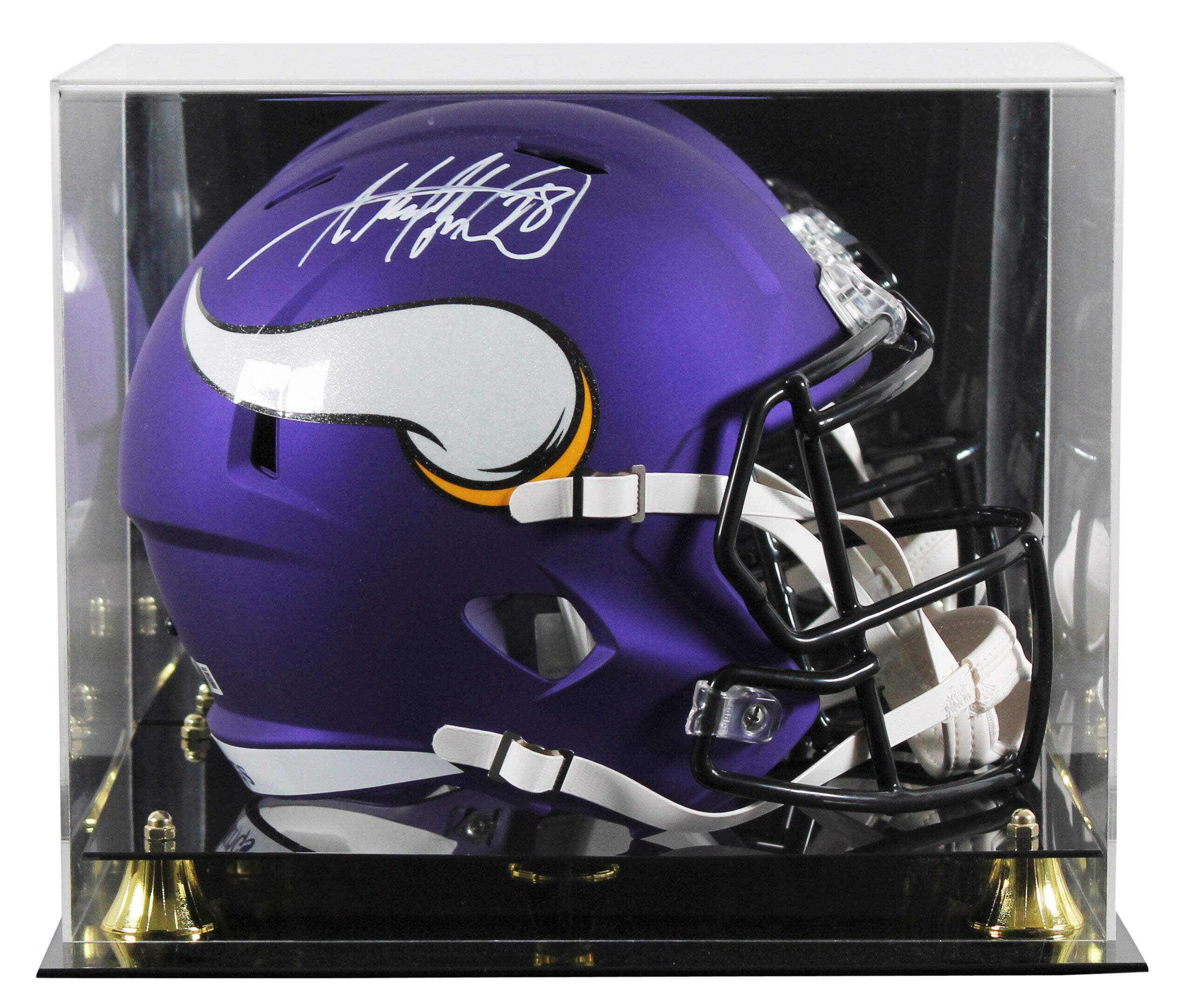 Vikings Adrian Peterson Signed Full Size Speed Rep Helmet W/ Case BAS ...