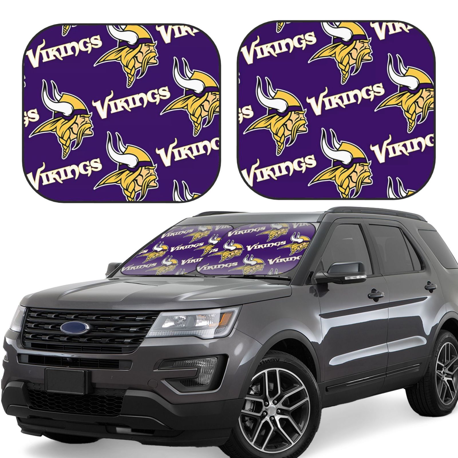 Vikings Foldable Car Sun Shade Football Team Car Windshield Sun Shade 2 ...