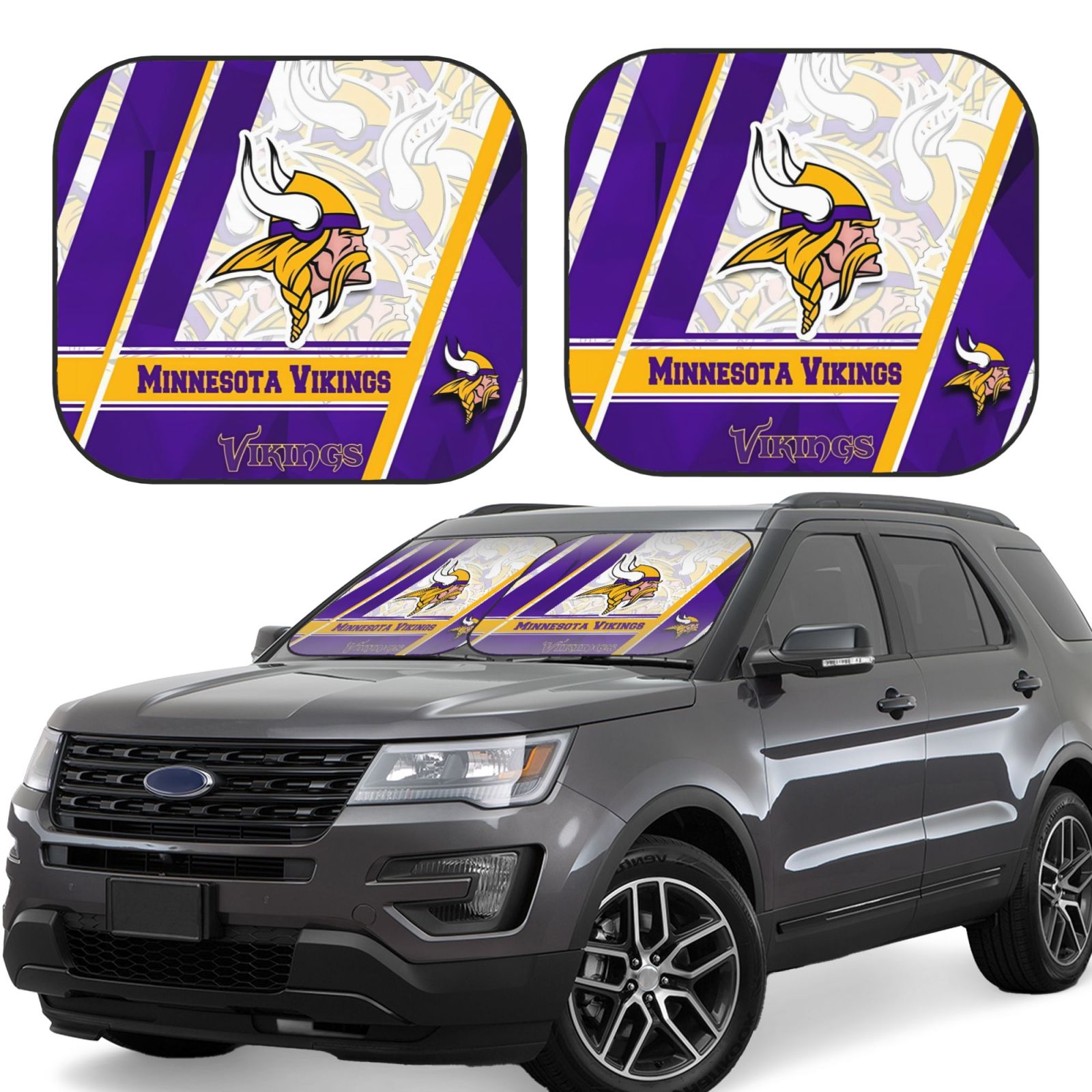 Vikings Foldable Car Sun Shade Football Team Car Windshield Sun Shade 2 ...