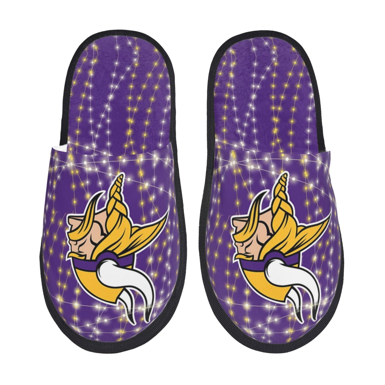 Vikings Football Team Themed Custom Plush Slippers, Soft and Warm ...