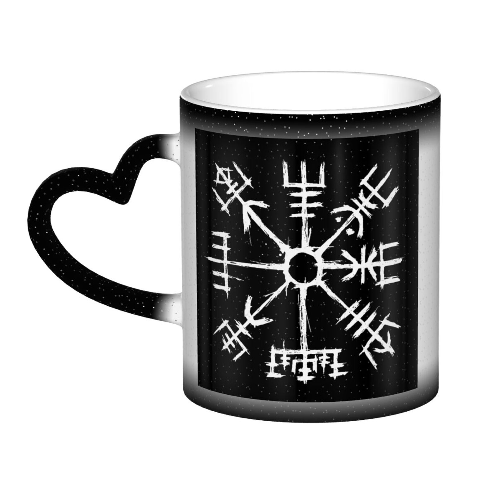 Vikings Helm of Awe Rune Ceramic Coffee Mug 11 oz Heat Sensitive Cup ...
