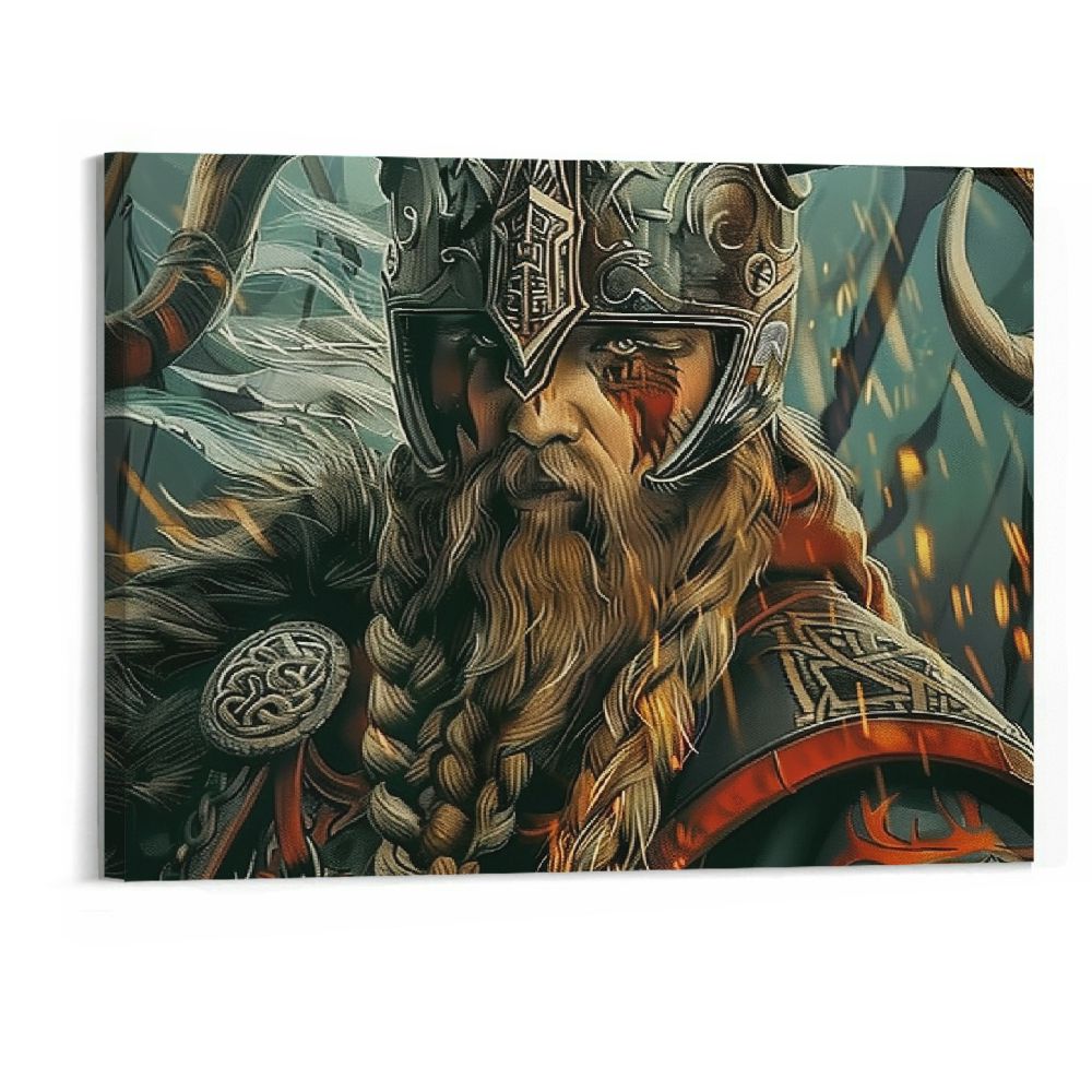 Vikings Men Wall Art Nordics Decor for Home Warrior Middle Ages ...