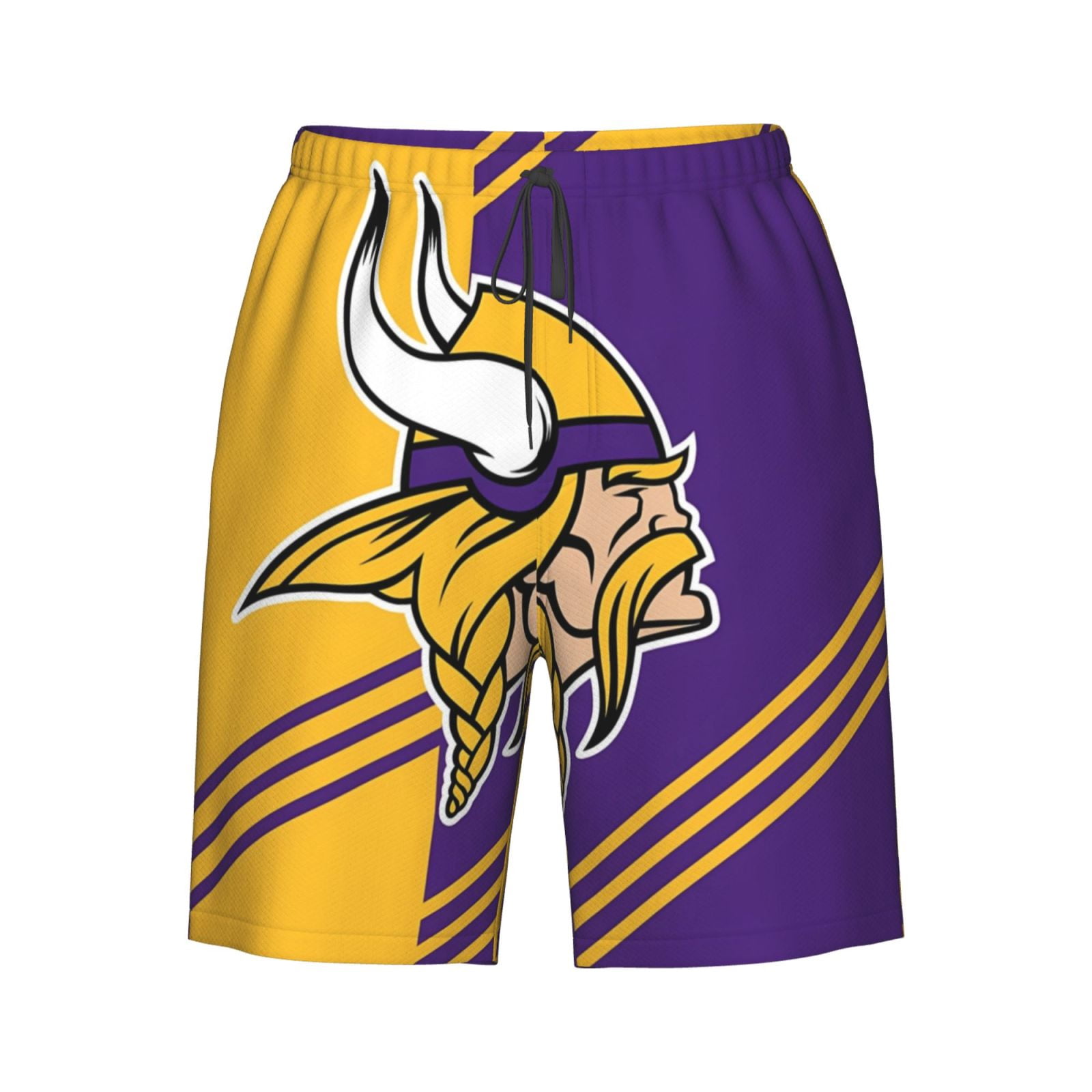 Vikings Men's Quick Dry Beach Shorts Football Team Logo Print Dive Swim ...