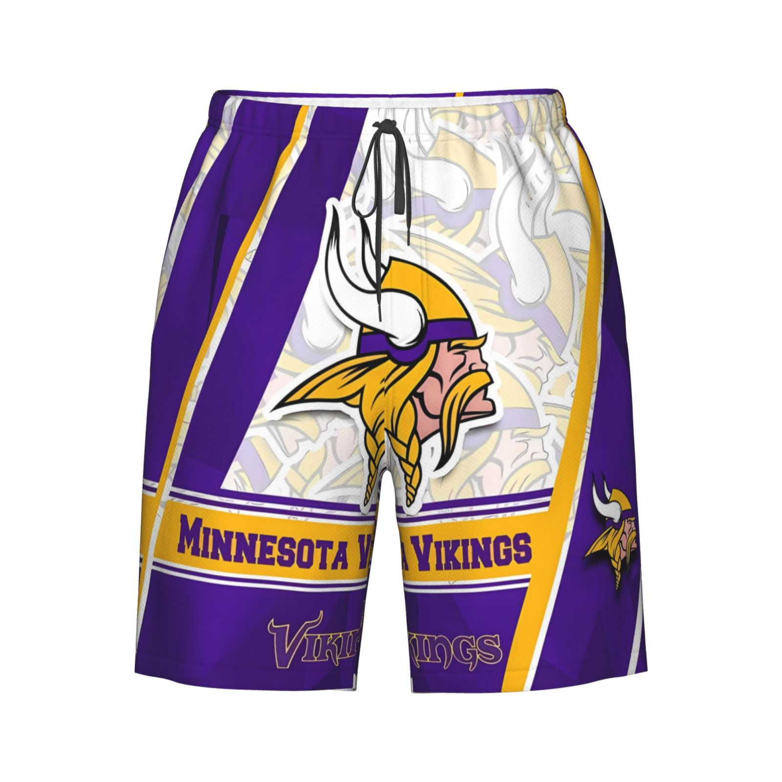 Vikings Men's Quick Dry Beach Shorts Football Team Logo Print Dive Swim ...