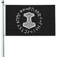 Vikings Mjolnir And Rune Wheel Norse Mythology Symbol Flags 3x5 Ft ...