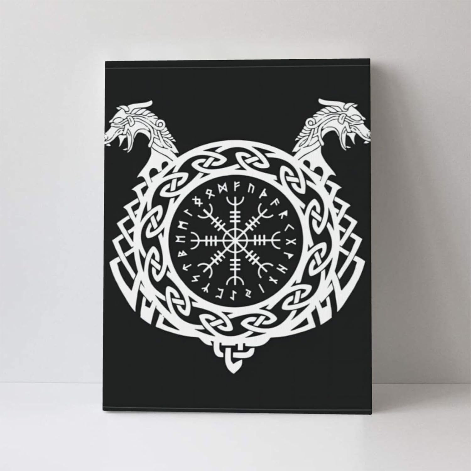 Vikings Norse Mythology Magic Rune Framed Canvas Wall Art, Wall Art ...