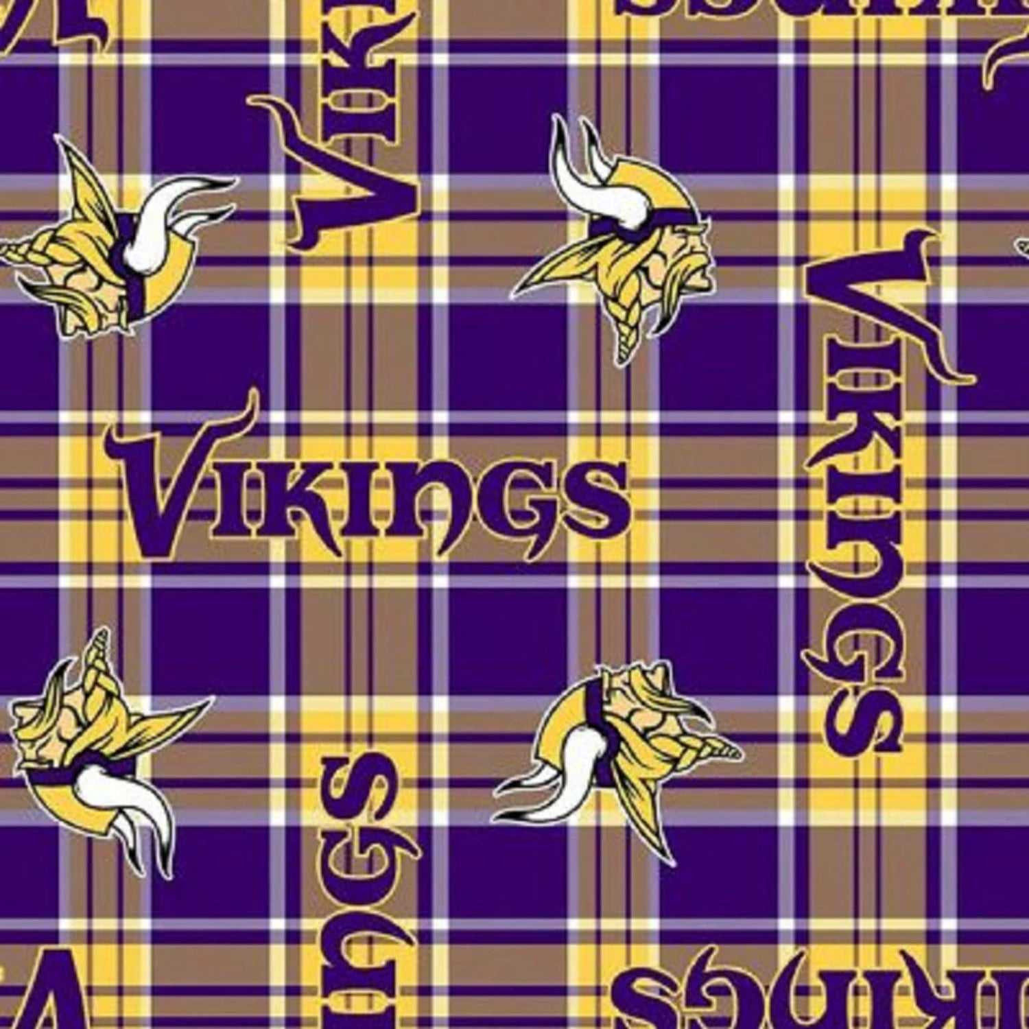 Vikings Plaid Fleece Fabric - Walmart.com