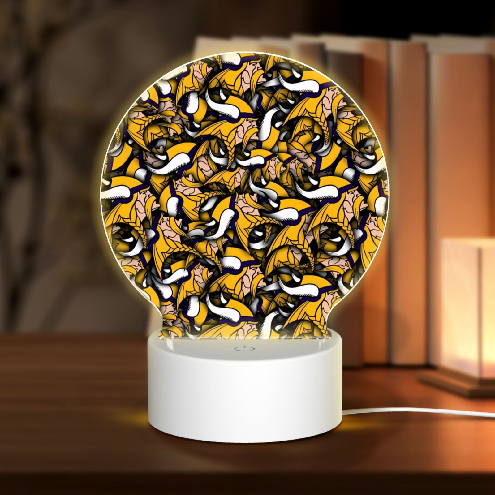 Vikings Round Acrylic Night Light Decorations can be placed on ...