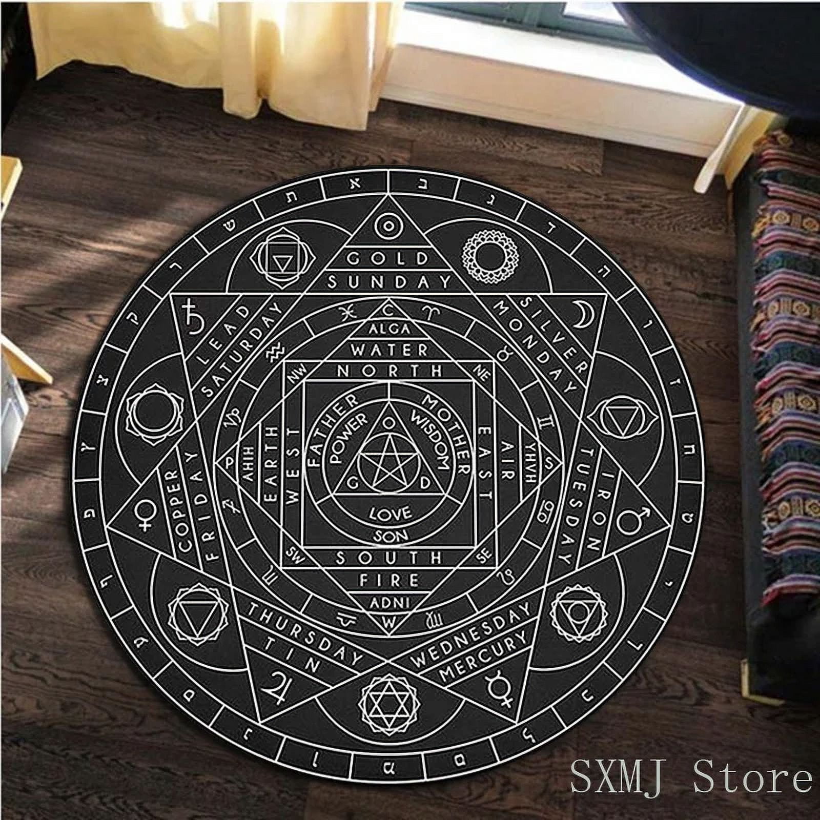 Vikings Rune Symbol Round Rug Area Carpet SideTable Floor Mats Sofa ...